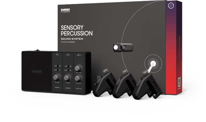 An image of the Sensory Percussion Sound System bundle with Portal Interface and 3 Drum Sensors